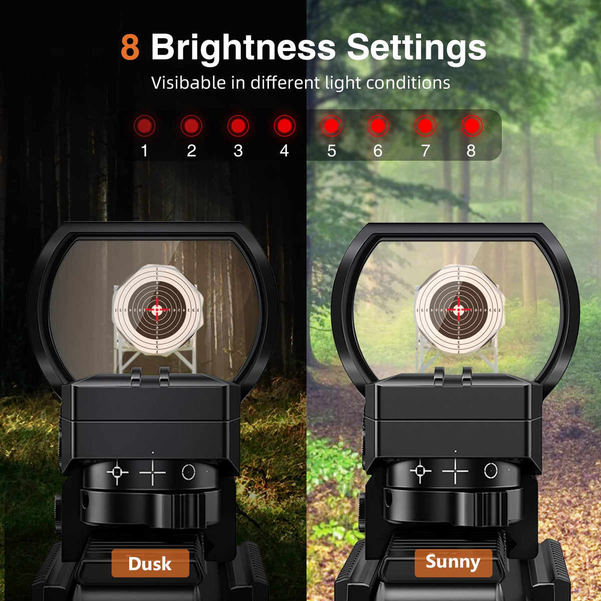 EZshoot Dot Sight 4 Reticles Red Dot Sight with 20mm Picatinny Rail