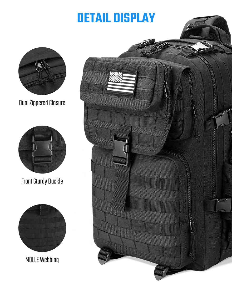 EZshoot 45L Tactical Backpack Heavy Duty Military Backpack for Men