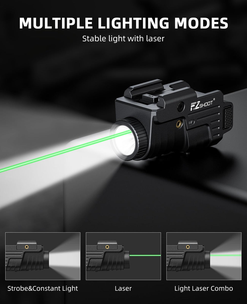 EZshoot 800 Lumens Rechargeable Pistol Light Laser Combo