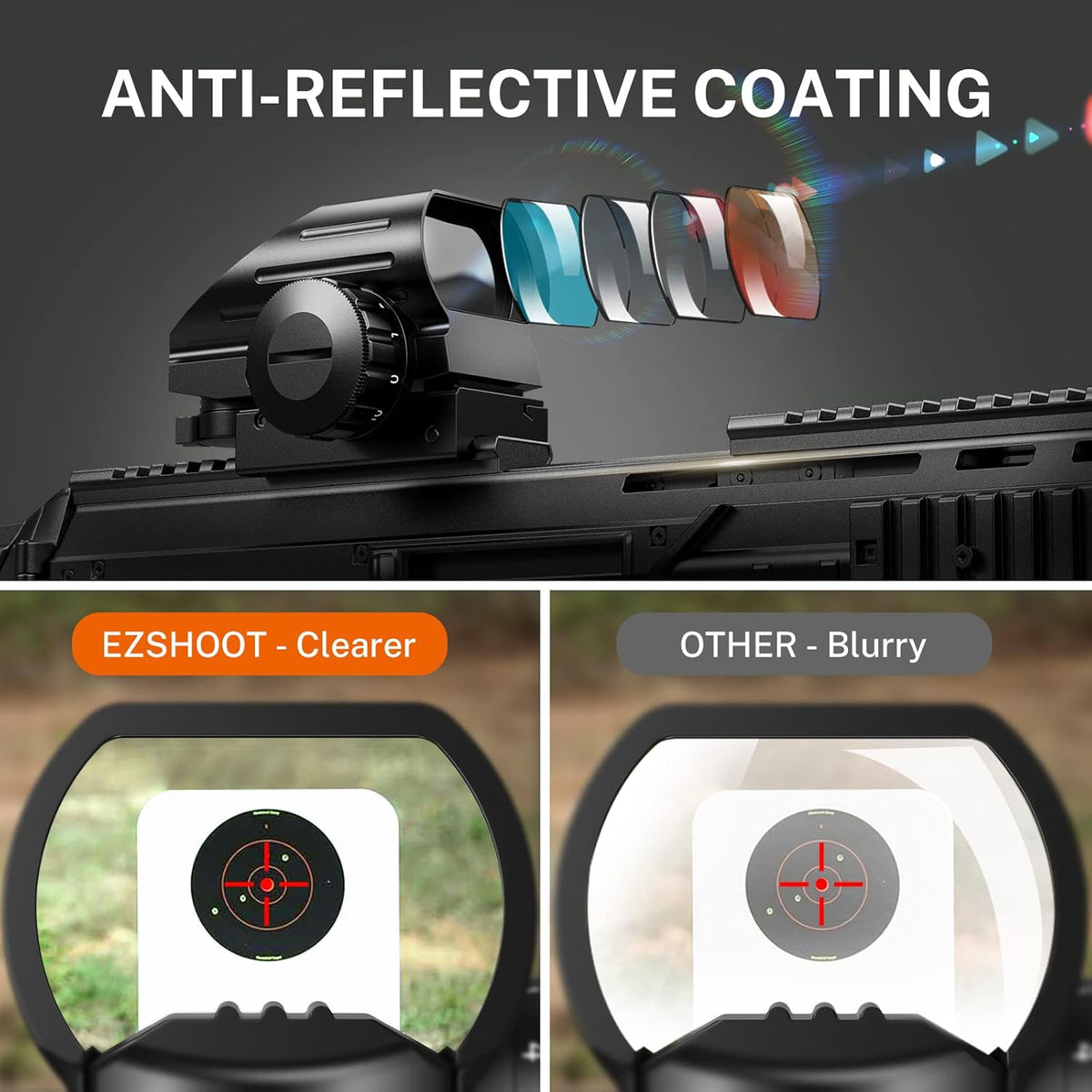 EZshoot Holographic Optic Scope 4 Reticles Red Dot Sight