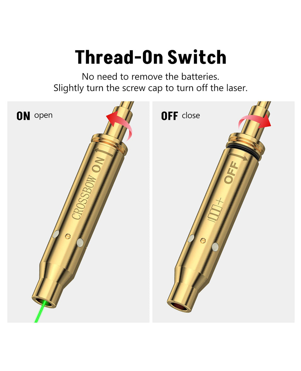 EZshoot Crossbow Red/Green Laser Bore Sight with On/Off Switch