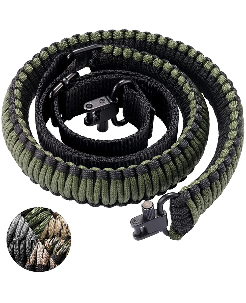 EZshoot Rifle Sling Strap 550 Paracord 2 Point Sling with Tri-Lock Swi