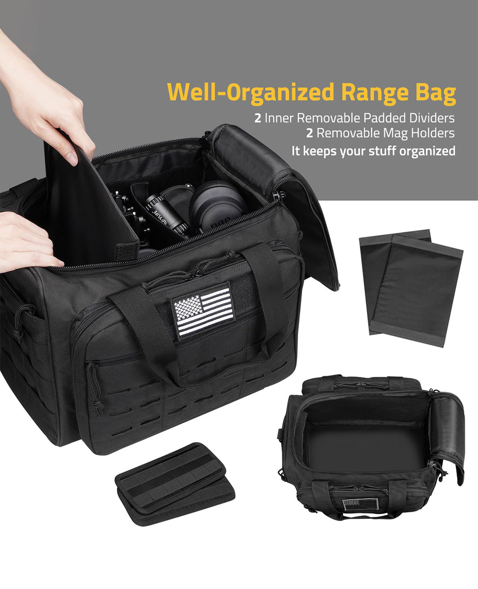 EZshoot Gun Range Bag for Handguns with Lockable Zipper